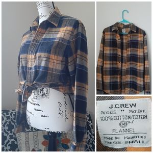 J. Crew | Tops | J Crew Uk Plaid Flannel Blue Yellow Style 28892 | Poshmark
